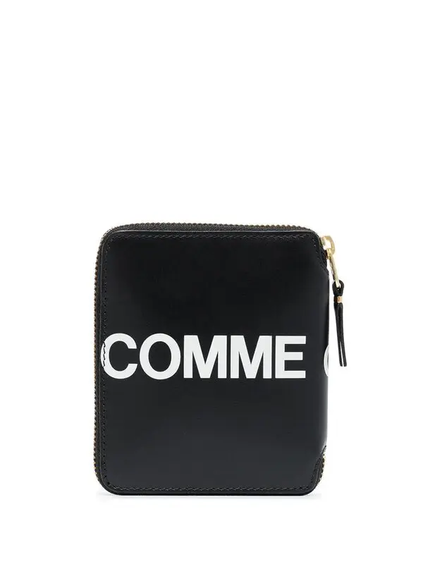 Comme Des Garçons Huge Logo 125x105 Mm Wallet - Black