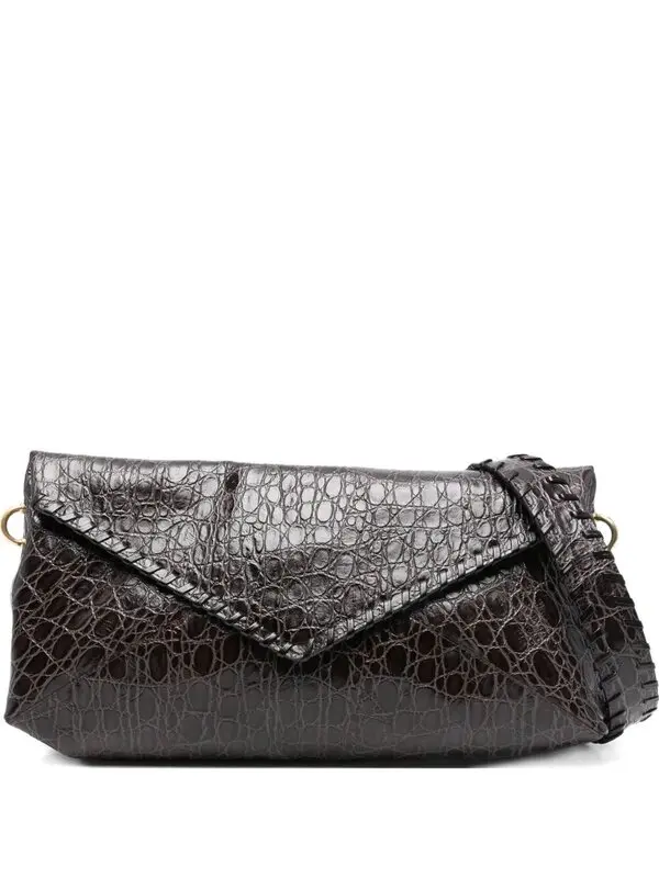 Dries Van Noten Env" Leather Shoulder Bag - Beige