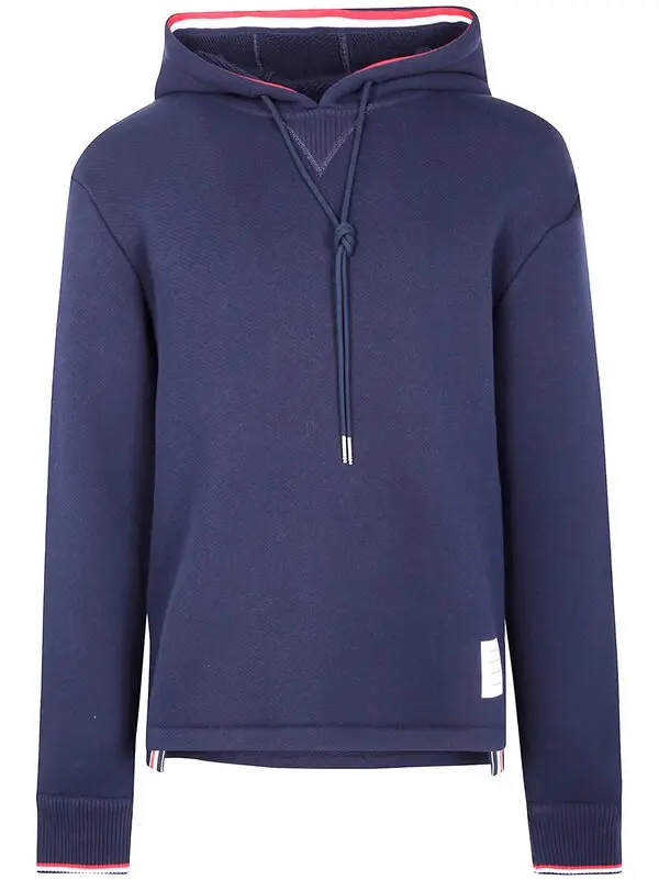 Thom Browne Oversized Hoodie Pullover With Rwb Tipping Stripe