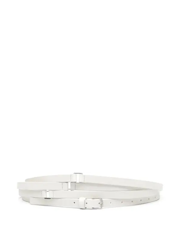 ANN DEMEULEMEESTER Kepa 1.5cm Triple Wrap Leather Belt - White