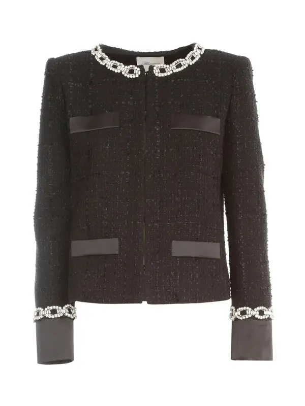 Blumarine Boucle Blazer With Chain Detail