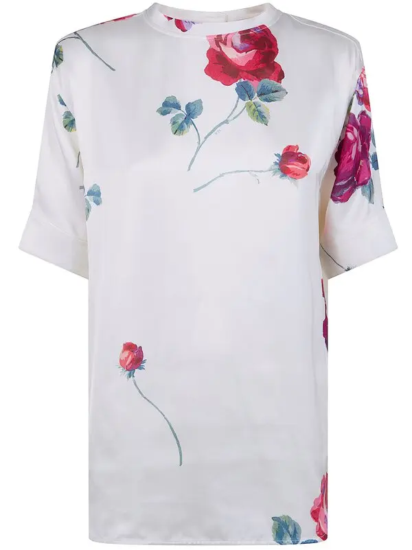 N.21 Floral Canvas Blouse - White