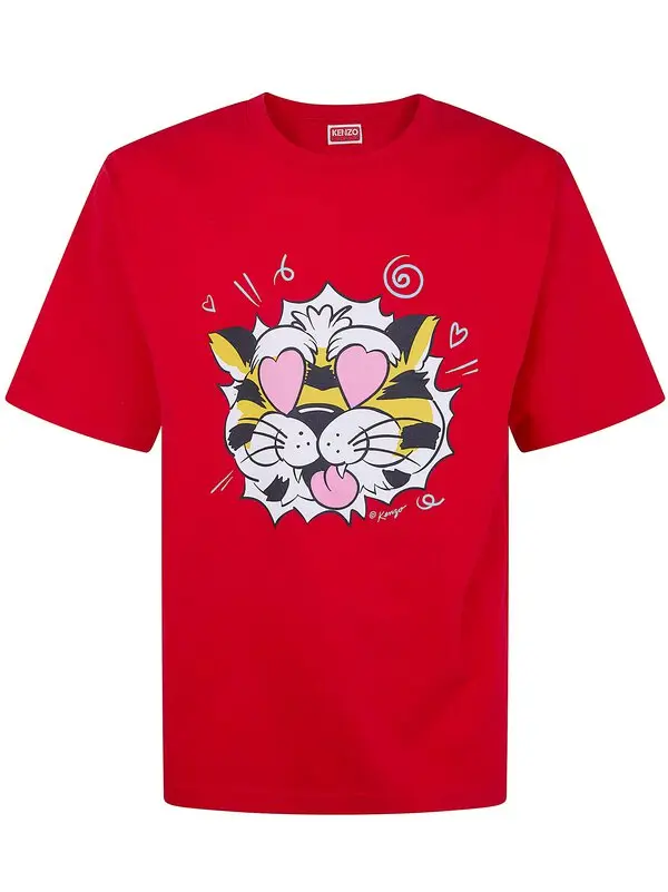 Kenzo Wild Tiger" Oversize T-shirt - Red
