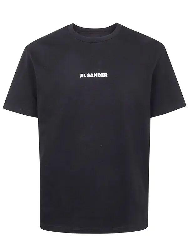 JIL SANDER Crewneck Short Sleeves Logo T-shirt - Black