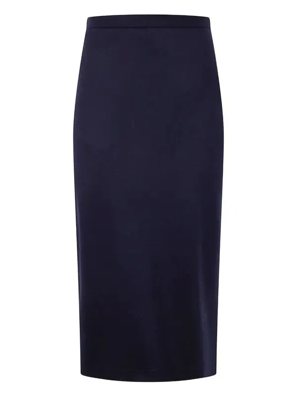 Harris Wharf London Midi Skirt Superfine Merino - Blue