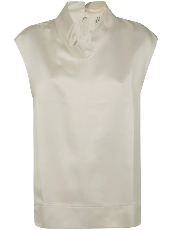 TOTEME High Neck Top - Beige