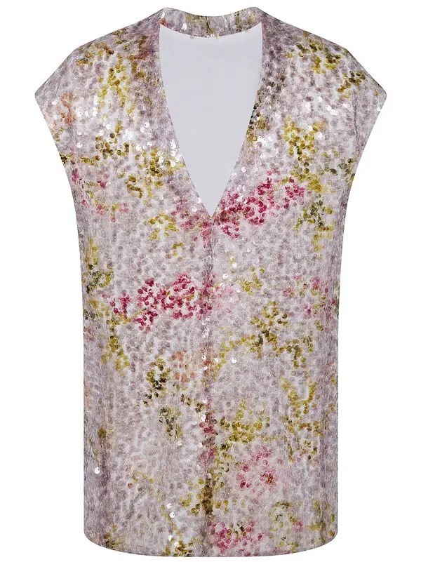 Alberta Ferretti Printed Sequin Shirt
