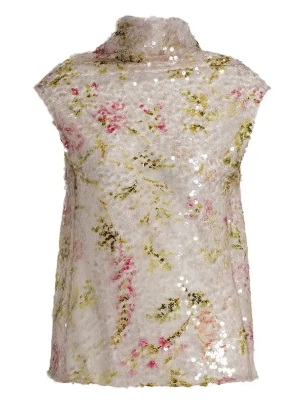 Alberta Ferretti Printed Sequin Shirt