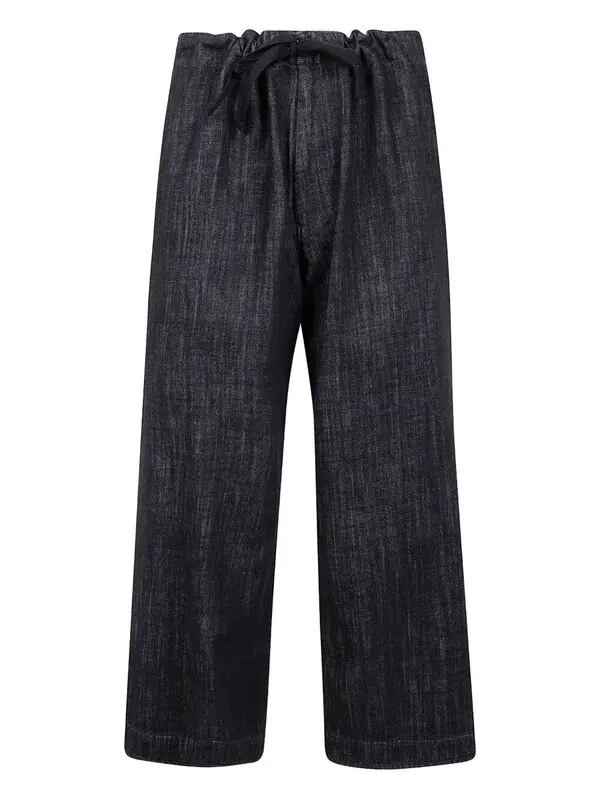 Y`S Straight String Denim Trousers