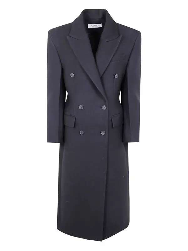 RÓHE Hourglass Wool Coat - Black