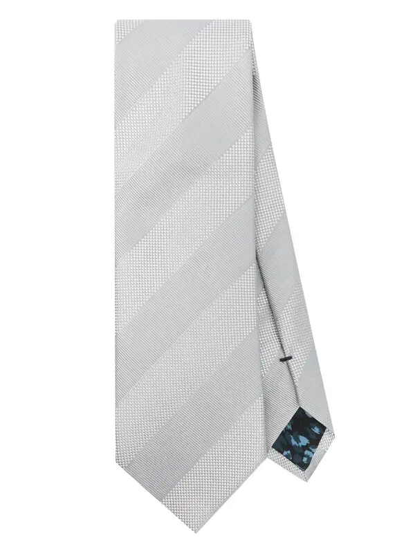 Paul Smith Tonal Striped Neck Tie - Gray