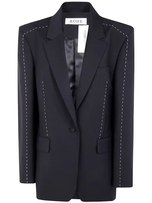 RÓHE Notched Lapel Blazer - Black