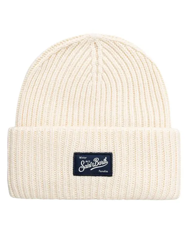 MC2 SAINT BARTH Berry Knitted Beanie - White