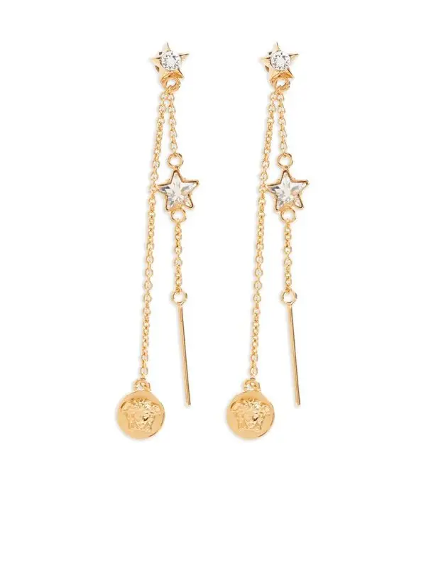 Versace Metal Strass Earrings - Metallic