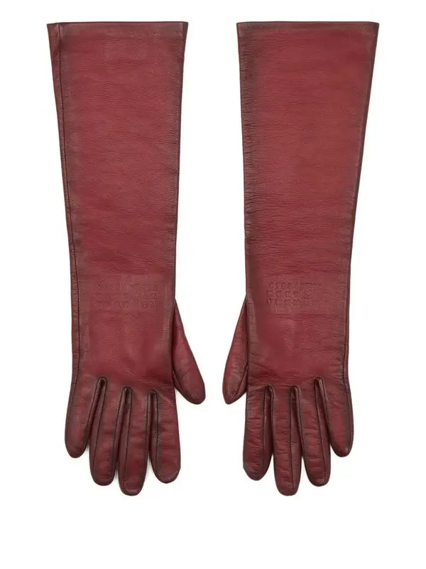 MAISON MARGIELA Leather Gloves - Red