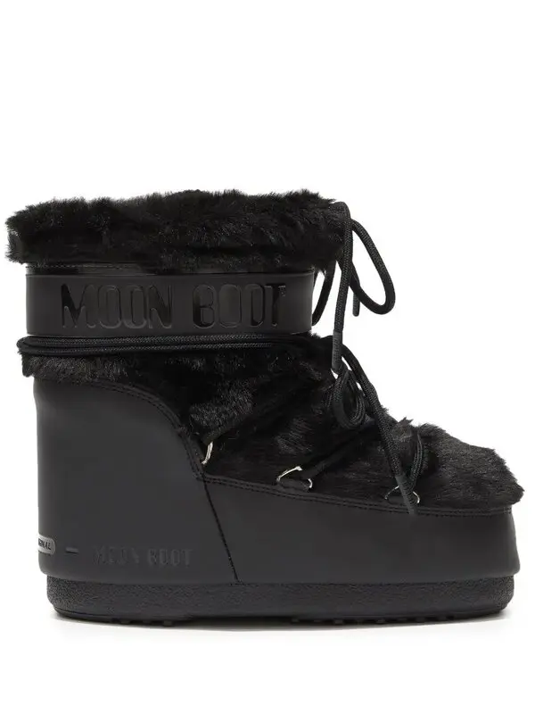 Moon Boot Icon Low Faux Fur Boots - Black