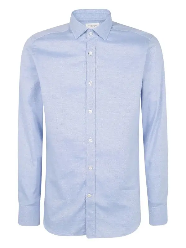 TINTORIA MATTEI 954 Little Squared Shirt - Blue