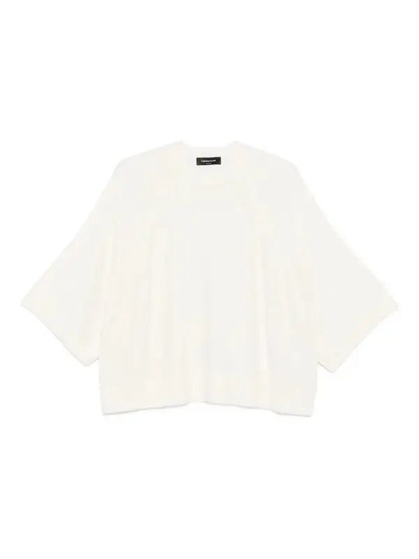 Fabiana Filippi Short Sleeve Cape - White