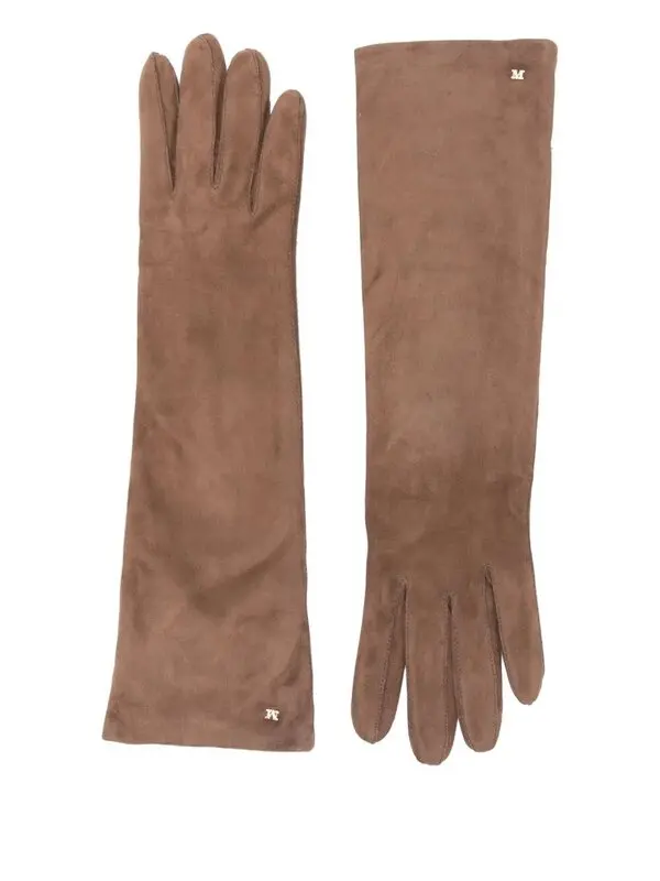 Max Mara Afideesuede Long Gloves - Brown