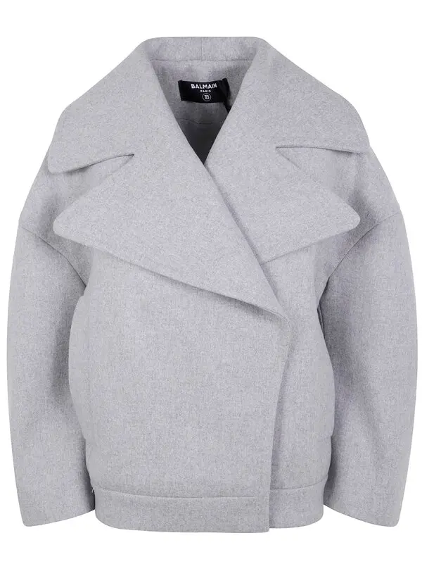 Balmain Wool Caban - Gray