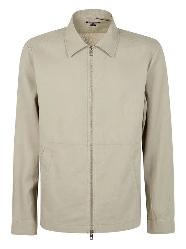 Michael Kors Long Sleeve Linen-cotton Jacket