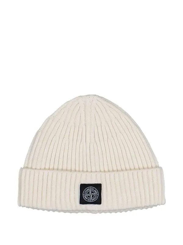 Stone Island Full Rib Rws Wool Beanie - White