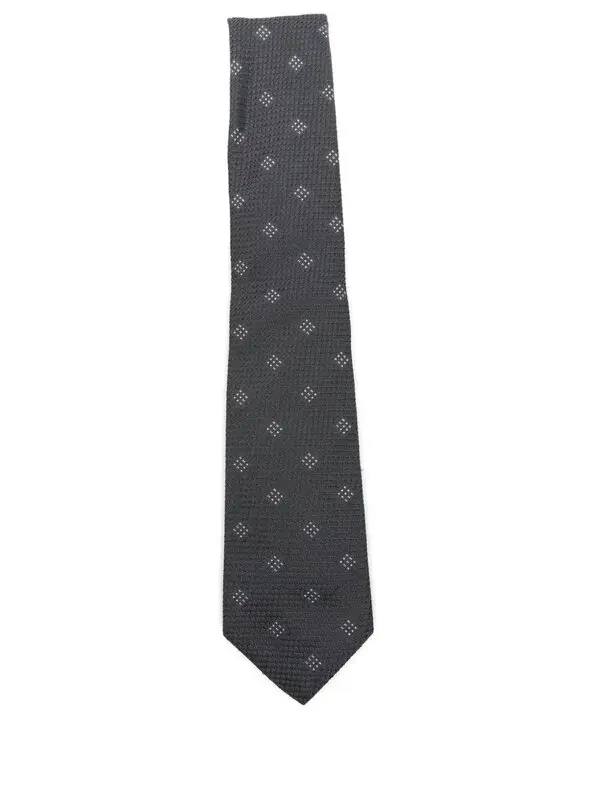 Emporio Armani Rhombus Neck Tie - Gray