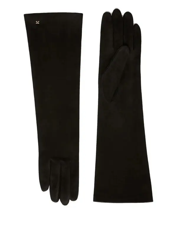 Max Mara Afideesuede Long Gloves - Black