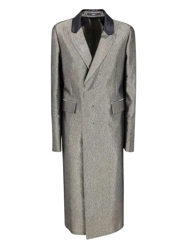 SAPIO Double-breasted Coat - Metallic