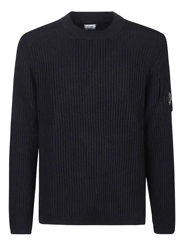 C.P. COMPANY Re-wool Crew Neck Knitwear - Black