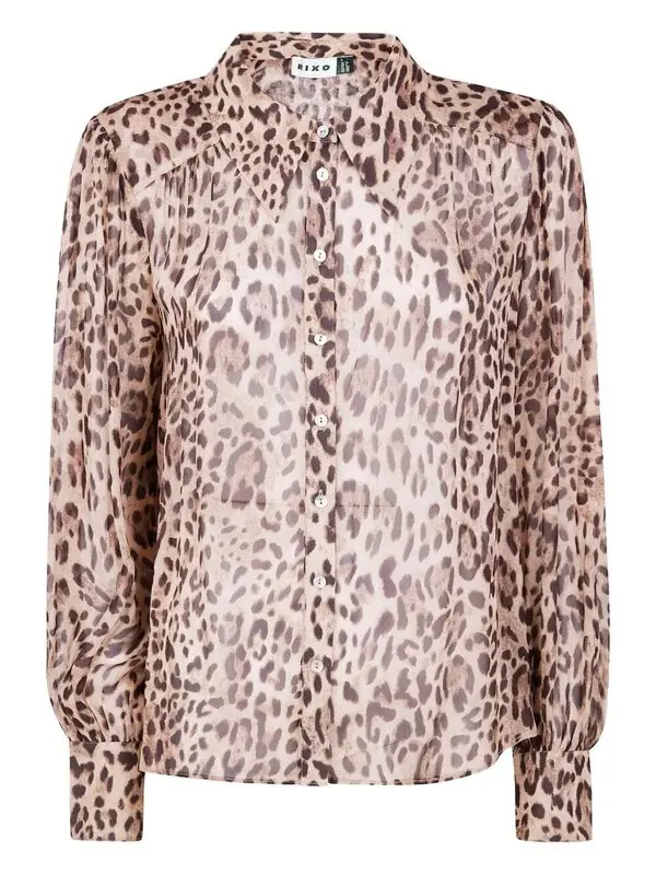 Rixo Blake Leopard Print Shirt