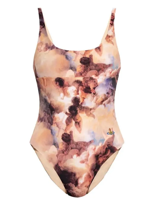 VIVIENNE WESTWOOD Cherubs Straight Line Swimsuit - White