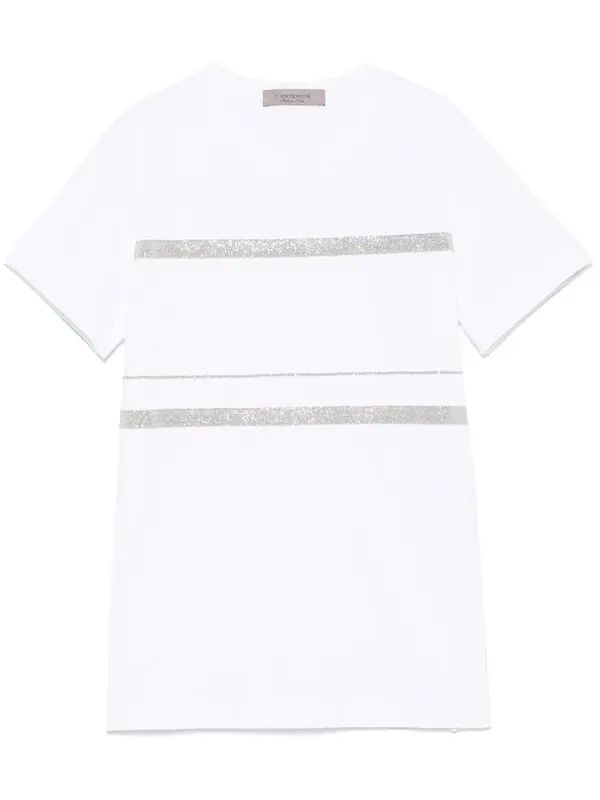 D.exterior Cotton Jersey Chain Drop T-shirt - White
