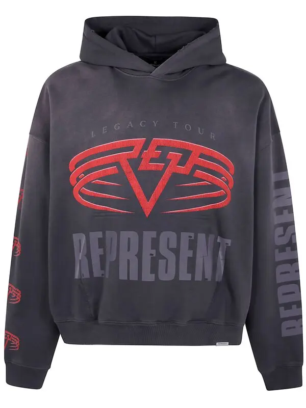 REPRESENT Graphic Relaxed-fit Hoodie - Gray