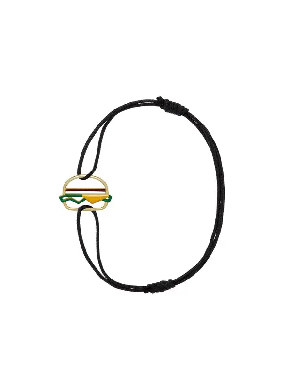 ALIITA Hamburger Enamel Cord Bracelet - Black