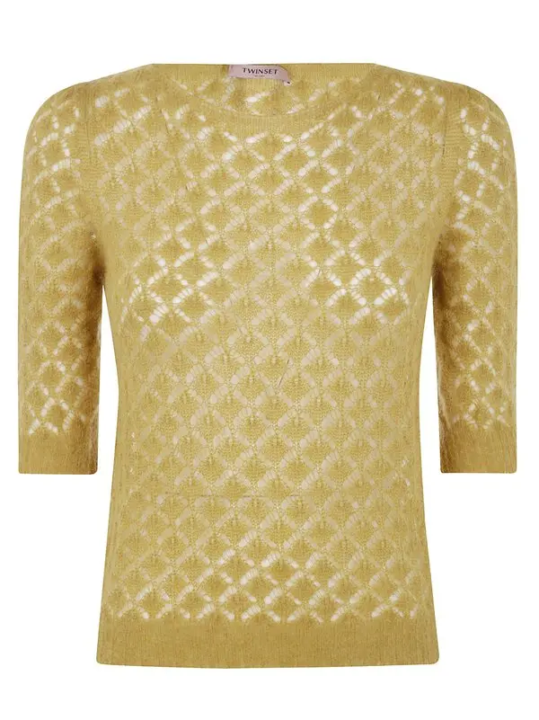 TWINSET Round Neck Sweater - Yellow