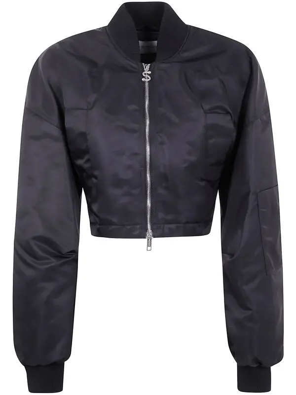 Max Mara Cropped Nylon Bomber Jacket