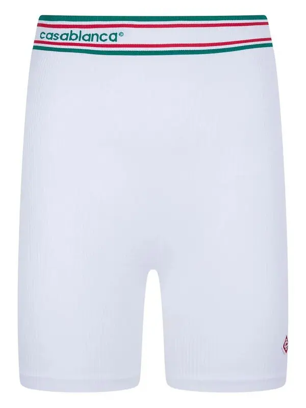 Casablanca Seamless Sporty Biker Shorts - White
