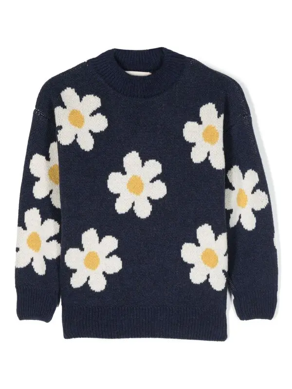 BOBO CHOSES Floral Jacquard Jumper - Blue