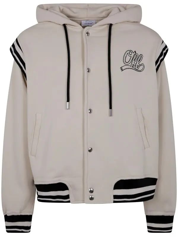 Off White Off Fleece Varsity Hoodie - White