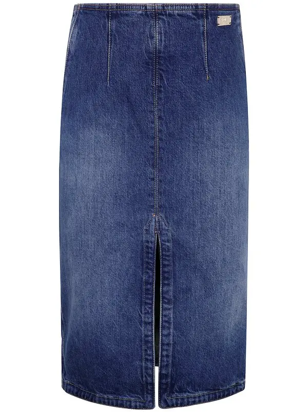 Elisabetta Franchi Denim Midi Skirt - Blue