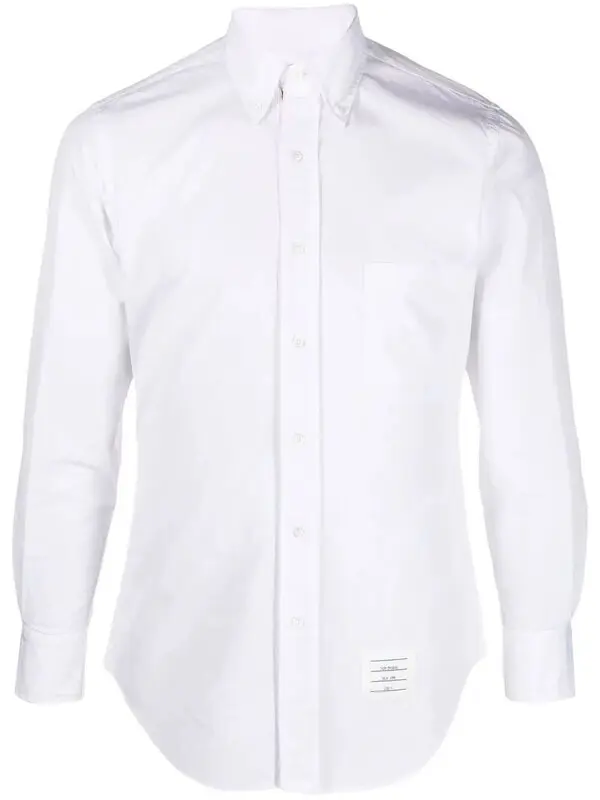 Thom Browne Classic L/s Bd Pc Shirt W/ Cf Gg Placket In Solid Poplin