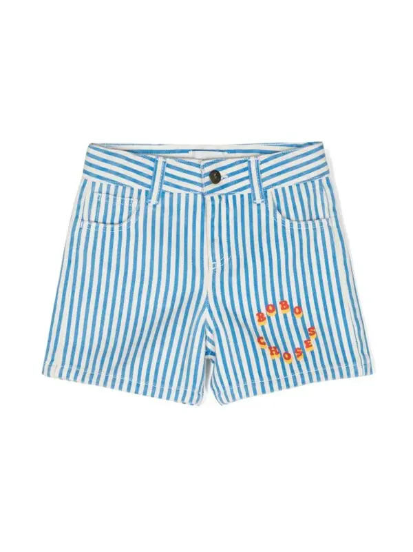 BOBO CHOSES Circle Stripes Woven Shorts