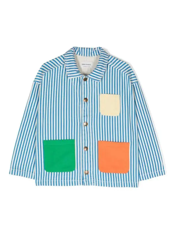 BOBO CHOSES Striped Denim Jacket - Blue