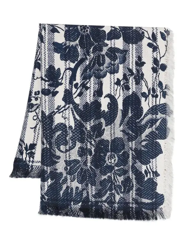 PIERRE-LOUIS MASCIA Aloeuw" 135x195 Cm 4cm Fringe Scarf - Blue