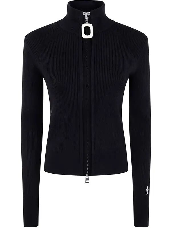 J.W.ANDERSON Fitted Zip-up Cardigan - Black