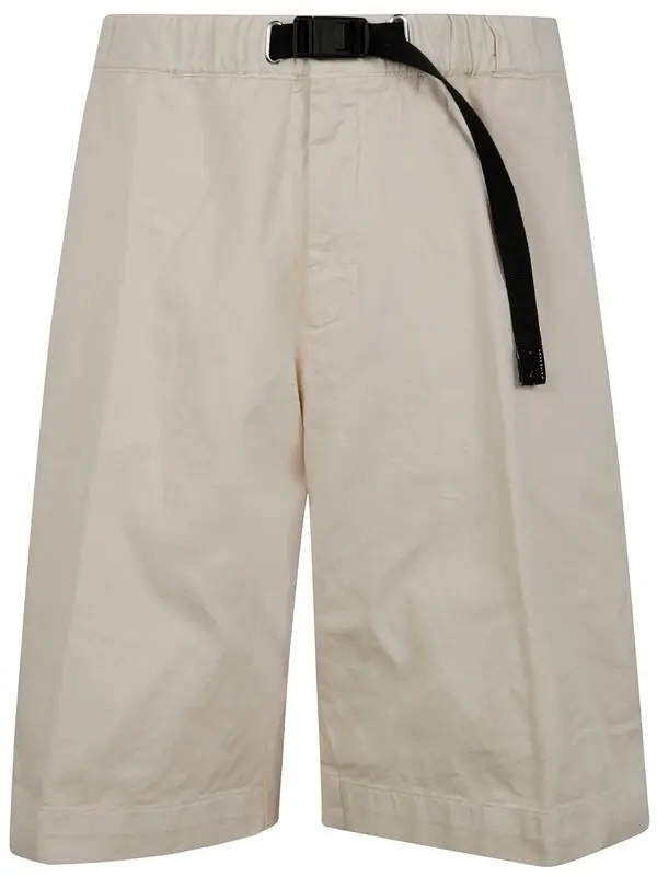 WHITE SAND Belted Long Trousers - White