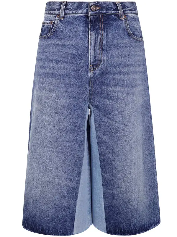 Chloé Denim Midi Skirt - Blue