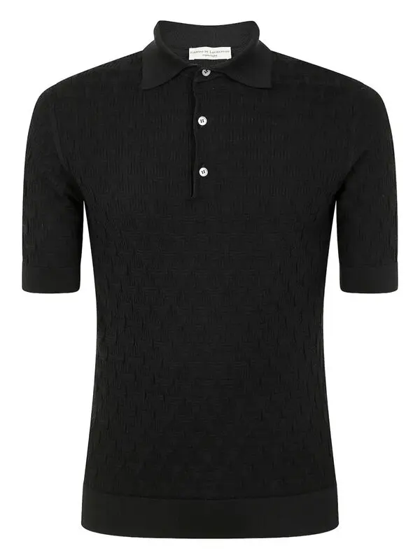 FILIPPO DE LAURENTIIS Short Sleeves Polo Shirt - Black