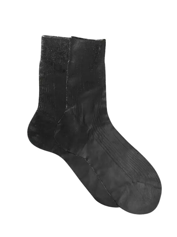 Maria La Rosa One Ribbed Laminated Socks - Black